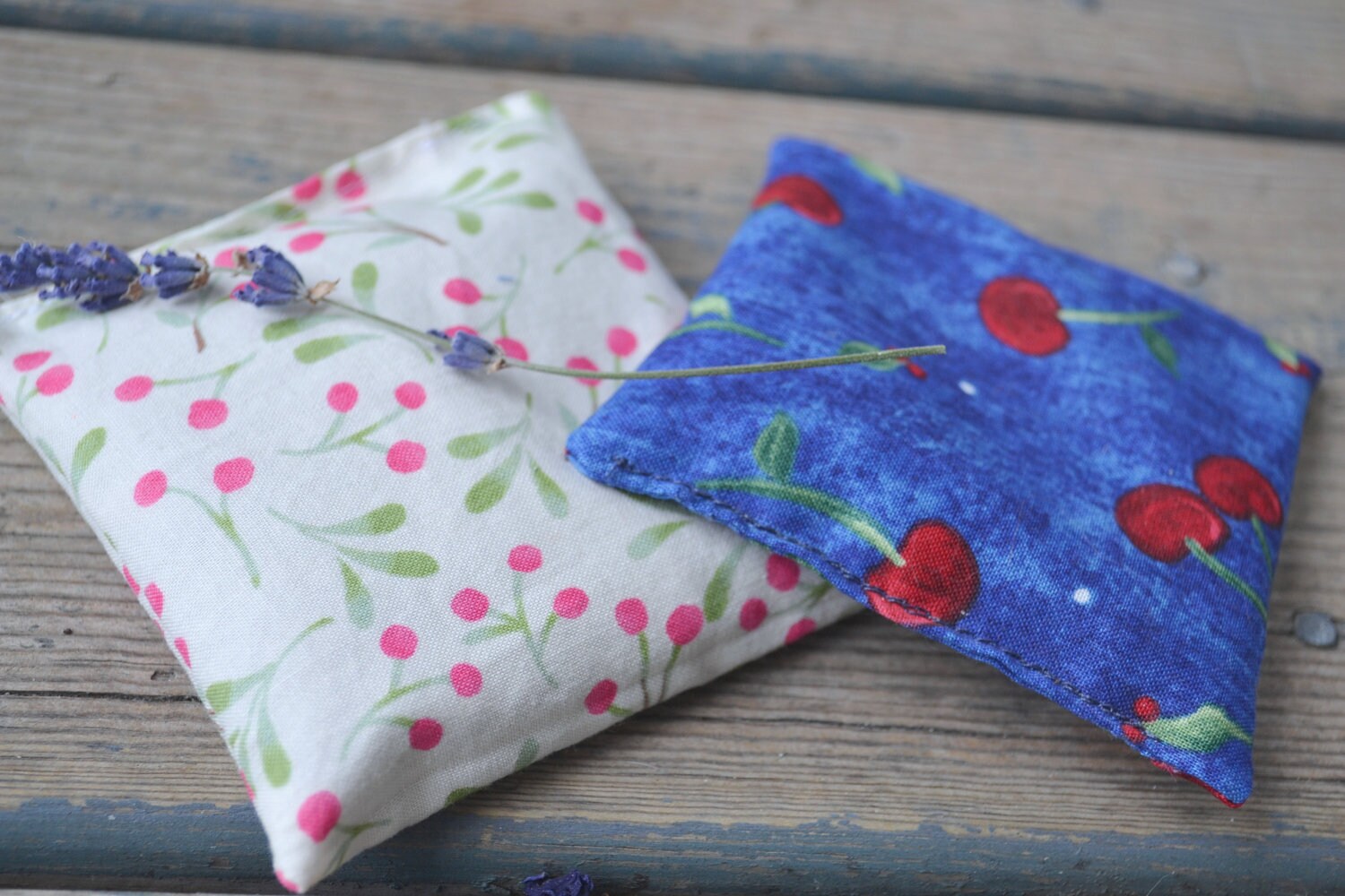 Lavender Sachets Cherry Fabric Sachets Lavender Sachet Blue - Etsy