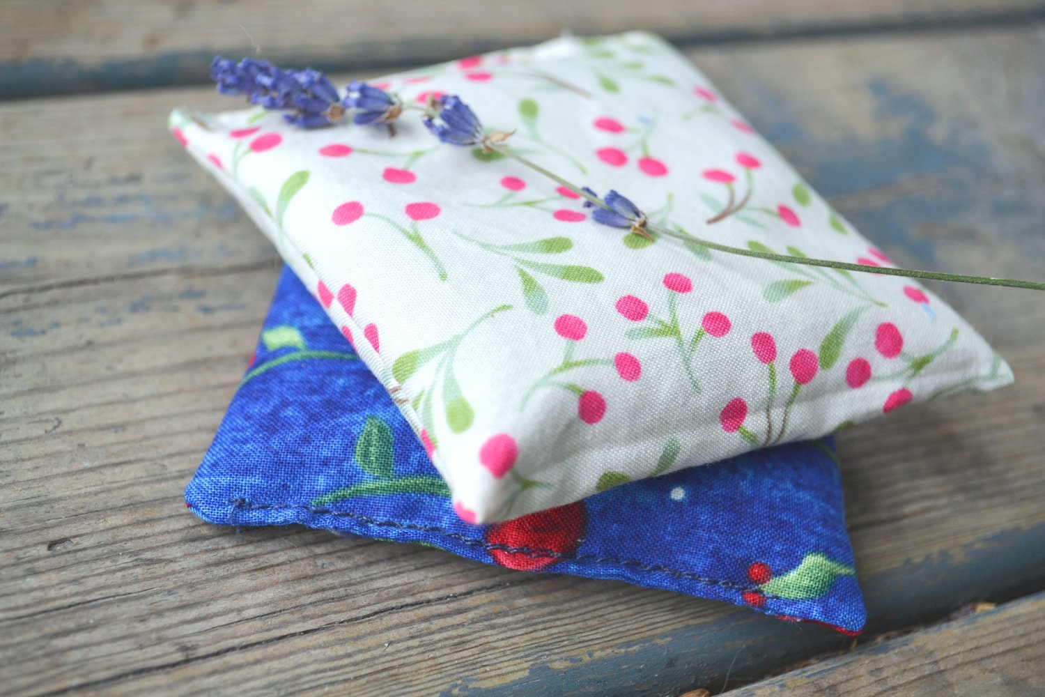Lavender Sachets Cherry Fabric Sachets Lavender Sachet Blue - Etsy