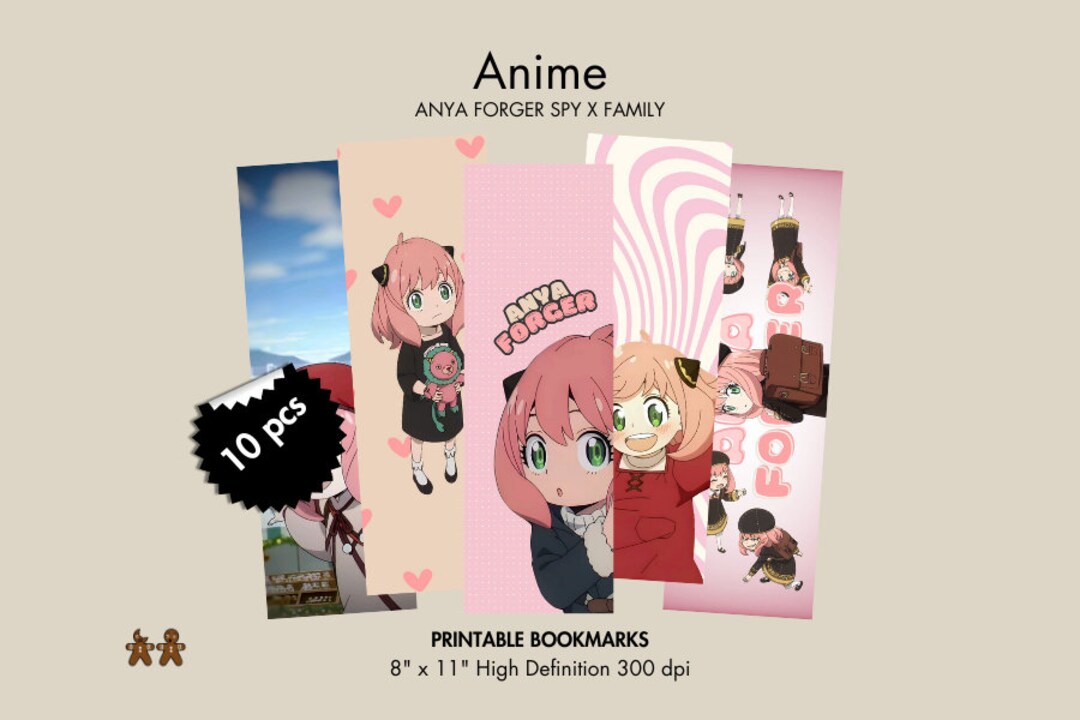 10 Anime Anya Forger SPY X FAMILY DIY Printable Bookmark Digital ...