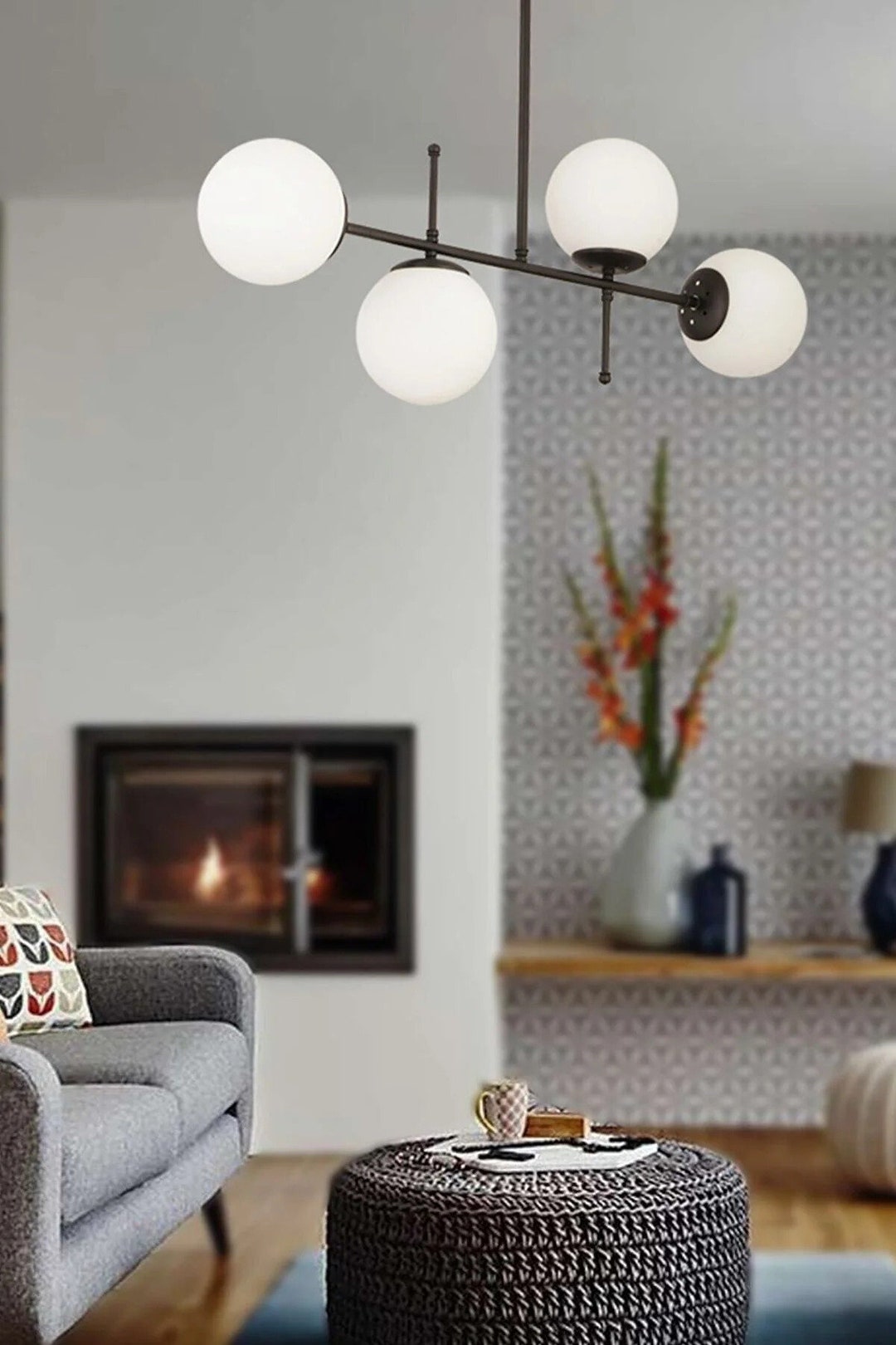 4pcs Black Modern Kitchen Dining Table Top and Bedroom Living Room ...