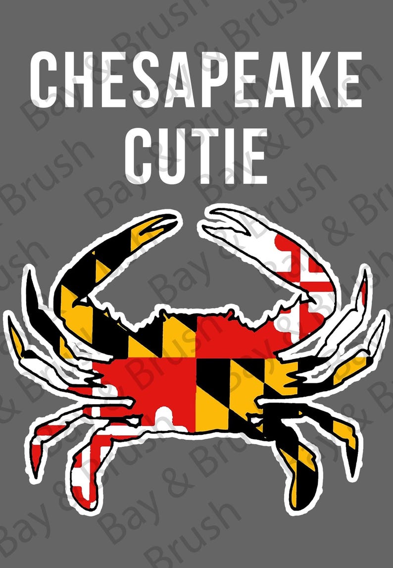 Chesapeake Cutie Maryland Crab Design + Digital PNG File for Personal ...