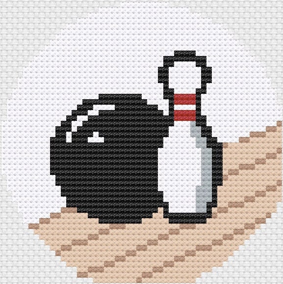 Bowling Ball and Pin Needlepoint Chart - Etsy