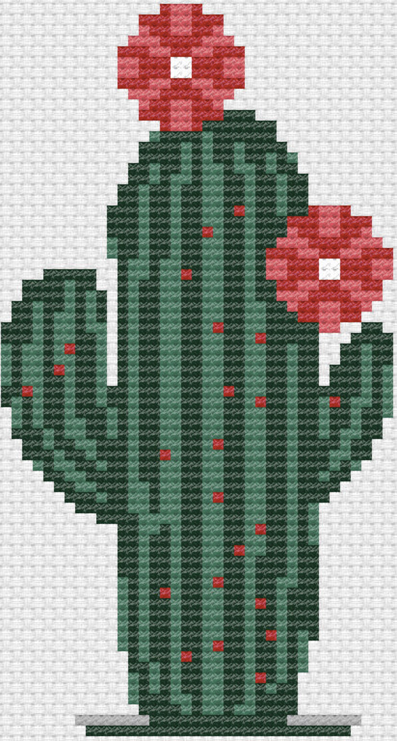 Cactus Rose Needlepoint Chart - Etsy