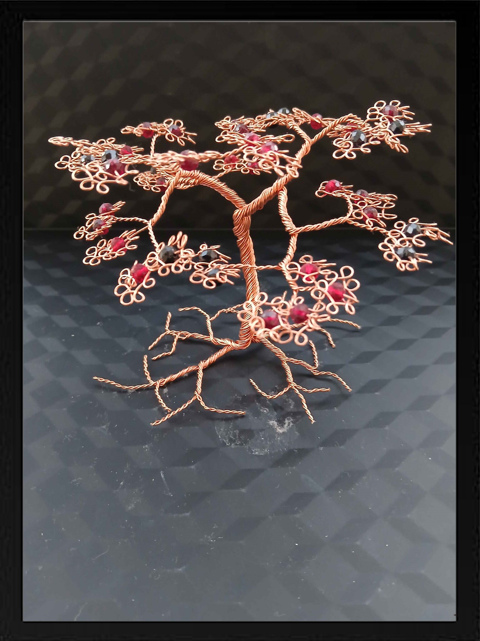 Copper Wire Tree, Handmade Copper Creation With Crystal Beads ...