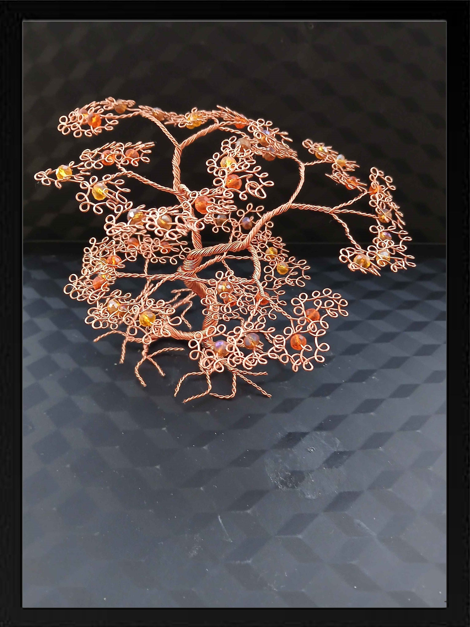 Copper Wire Tree, Handmade Copper Creation With Crystal Beads ...