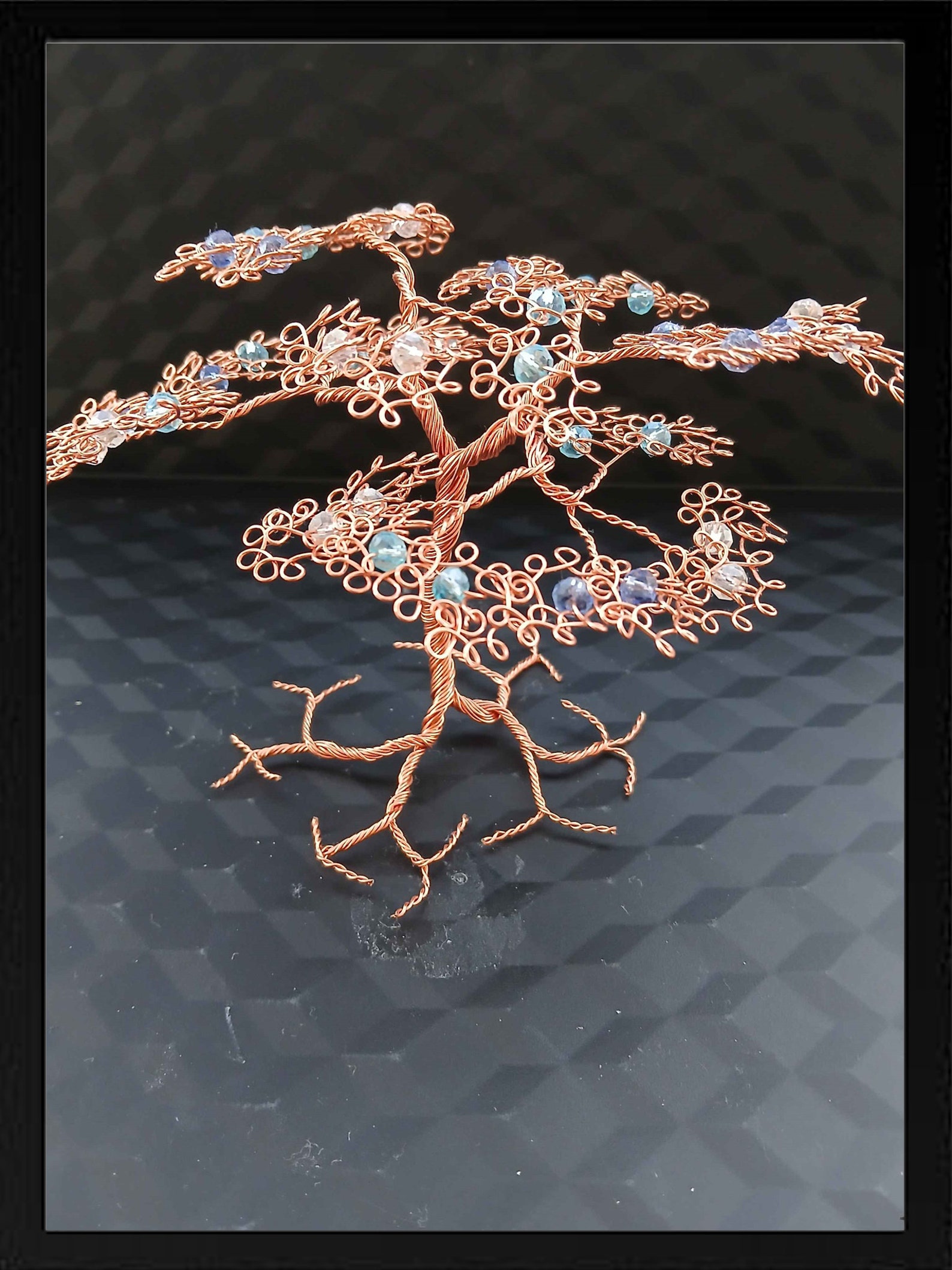 Copper Wire Tree, Handmade Copper Creation With Crystal Beads ...
