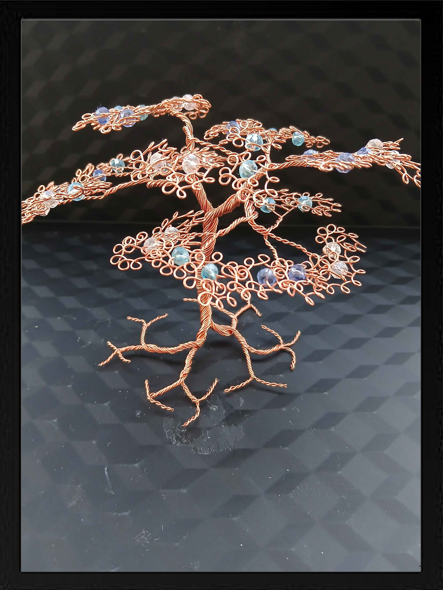 Copper Wire Tree, Handmade Copper Creation With Crystal Beads ...
