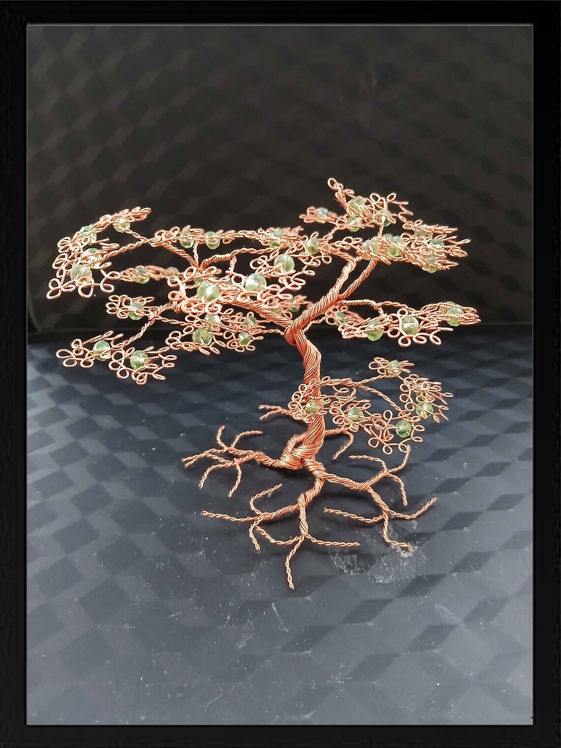 Copper Wire Tree, Handmade Copper Creation With Crystal Beads ...