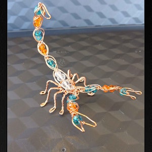 Copper Wire Scorpion, Handmade Copper Creation With Crystal Beads ...
