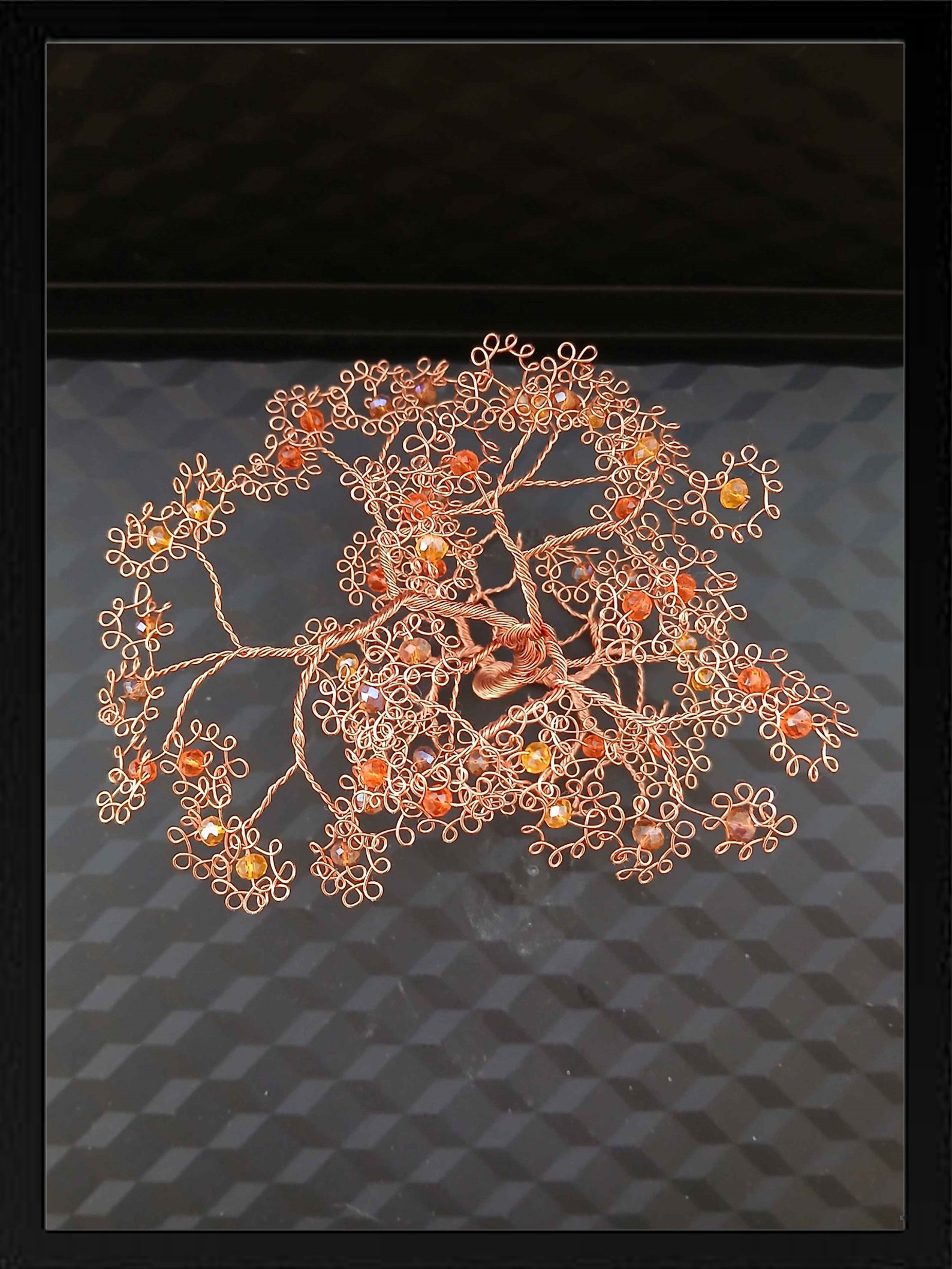 Copper Wire Tree, Handmade Copper Creation With Crystal Beads ...