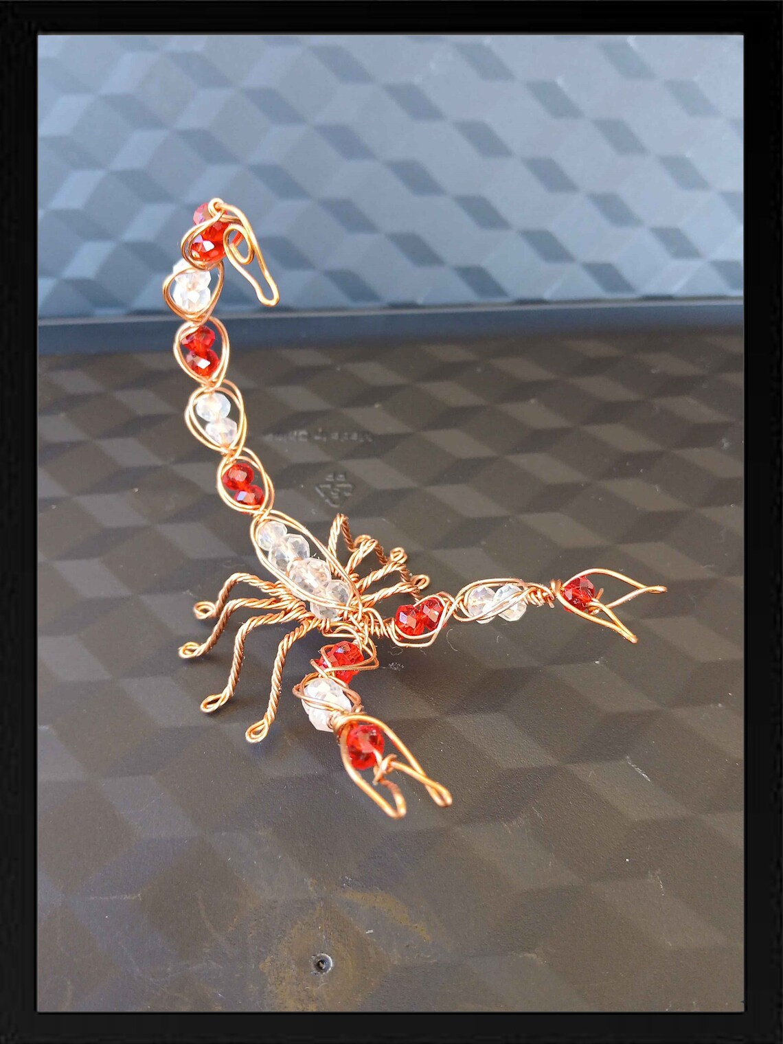 Copper Wire Scorpion, Handmade Copper Creation With Crystal Beads ...