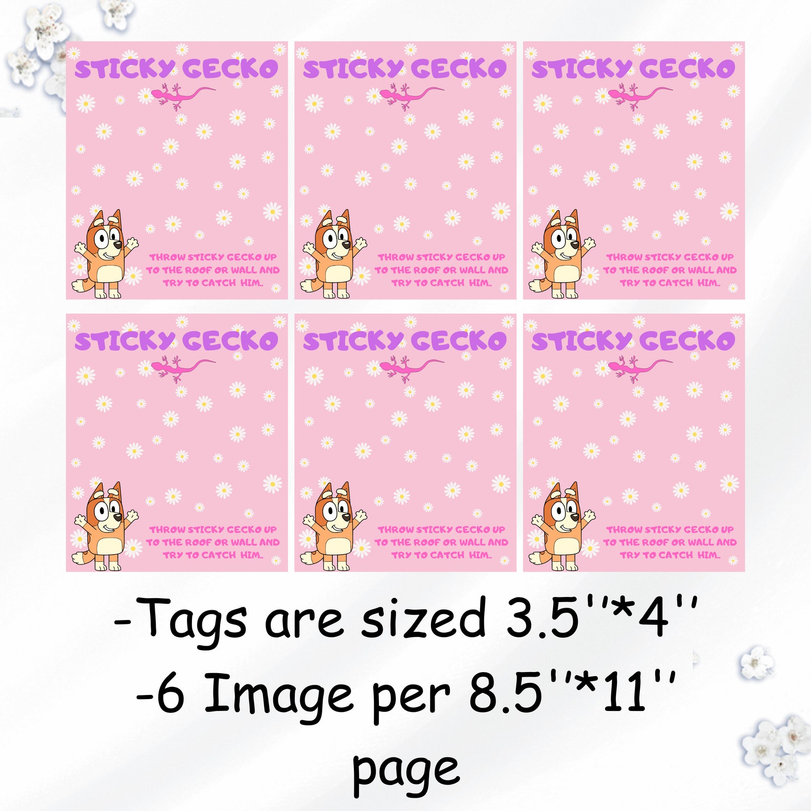 Sticky Gecko Bluey Party for Girl, Blue Dog Party Favors, Birthday ...