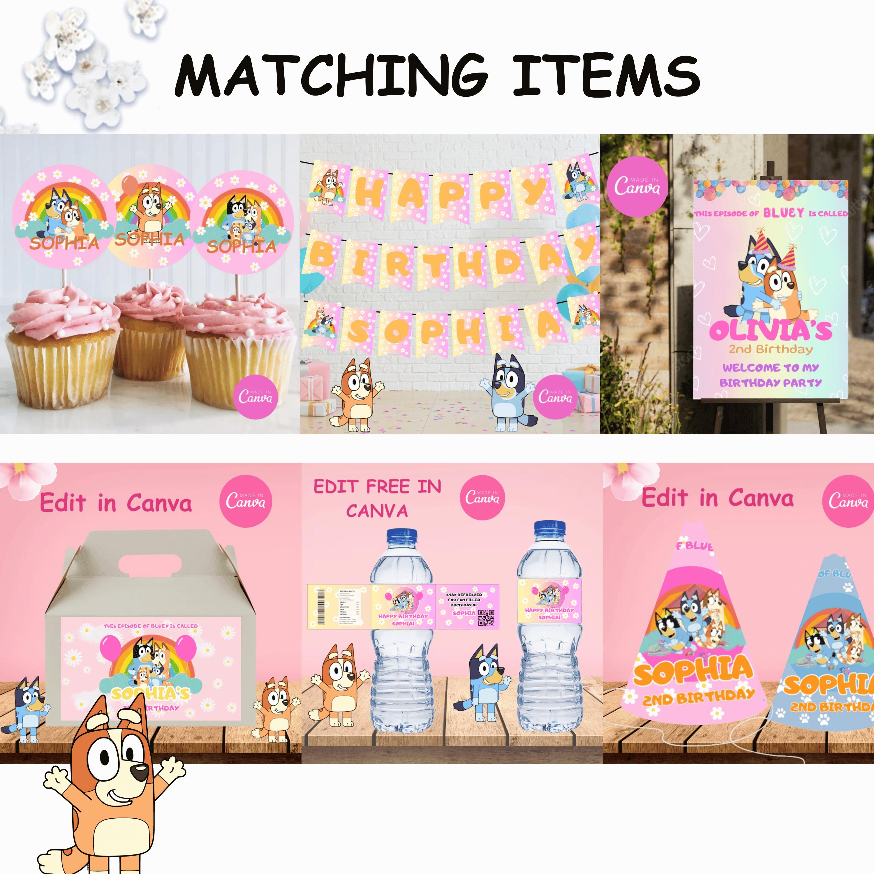 Editable Bluey Birthday Party Banner, Bluey and Bingo Backdrop Signage ...