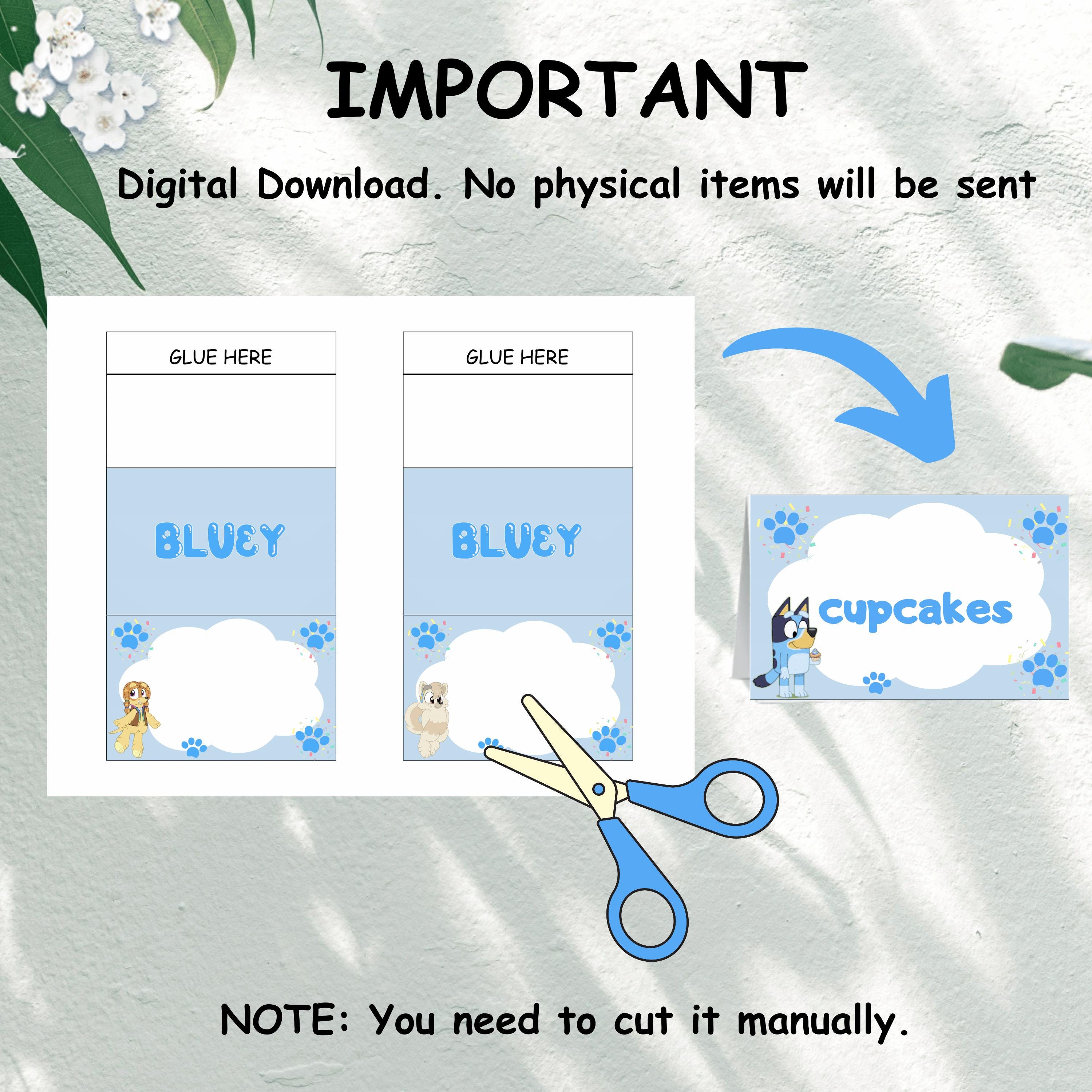 24 Boy Editable Bluey Birthday Party Food Tent,bluey Table Tent ...