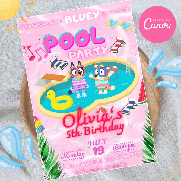 Bluey and Bingo Pool Party - Etsy