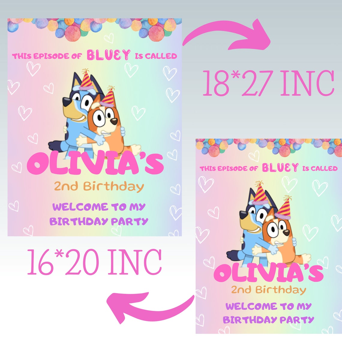 Editable Bluey Welcome Sign, Blue Dog Birthday Party Sign, Bluey ...
