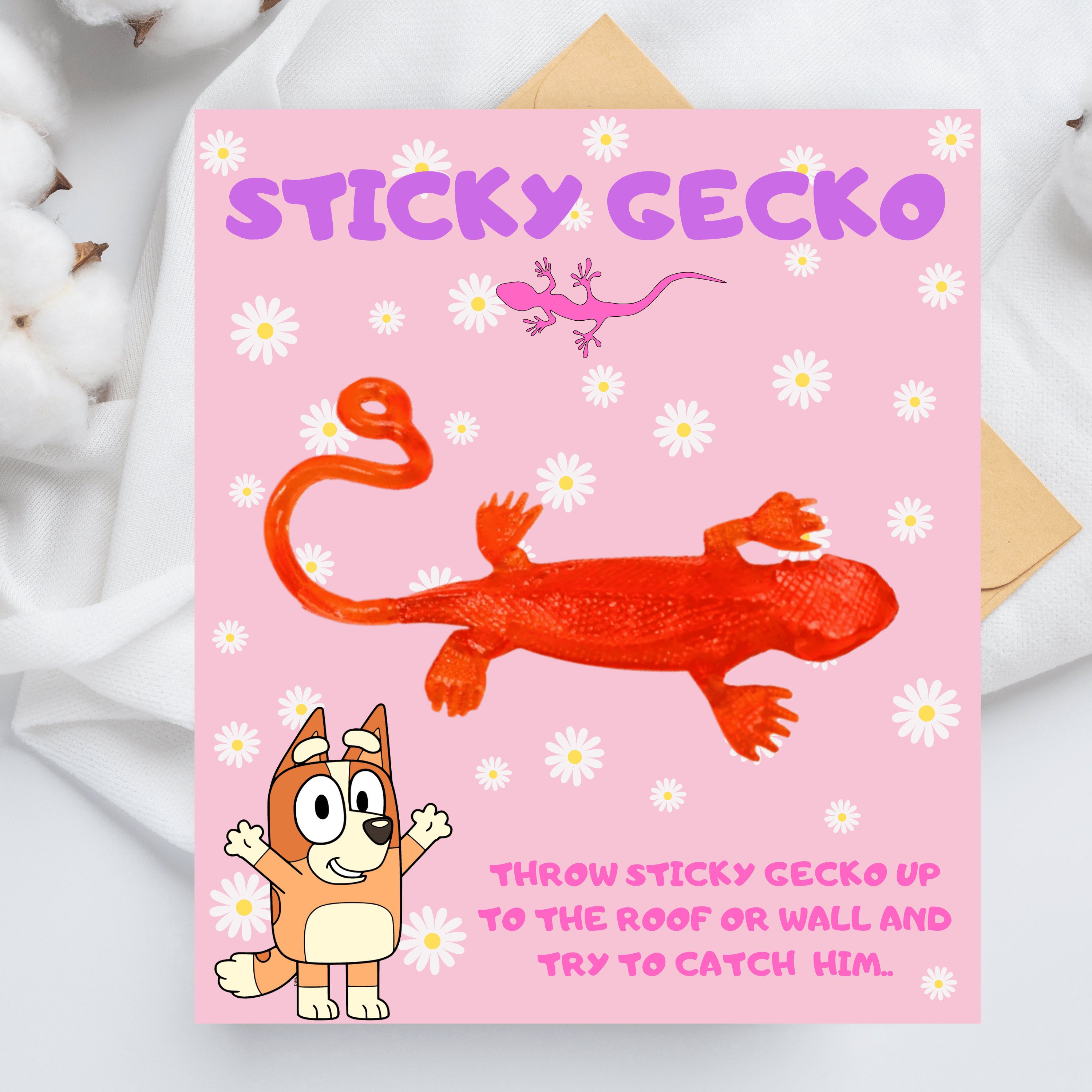 Sticky Gecko Bluey Party for Girl, Blue Dog Party Favors, Birthday ...