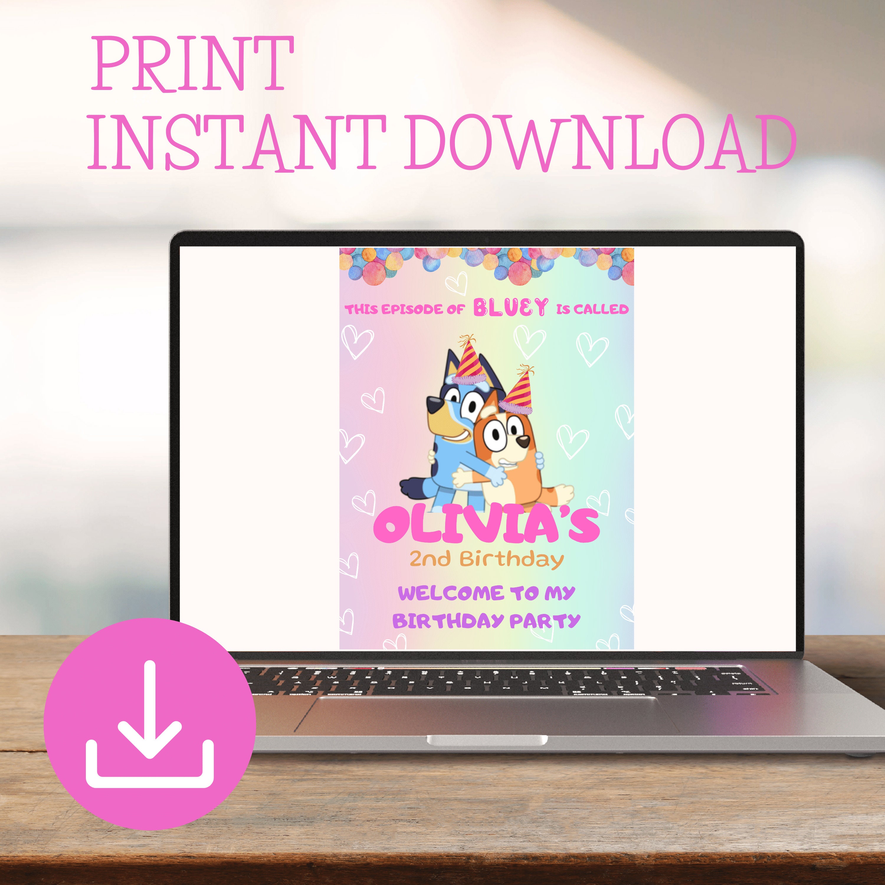 Editable Bluey Welcome Sign, Blue Dog Birthday Party Sign, Bluey ...