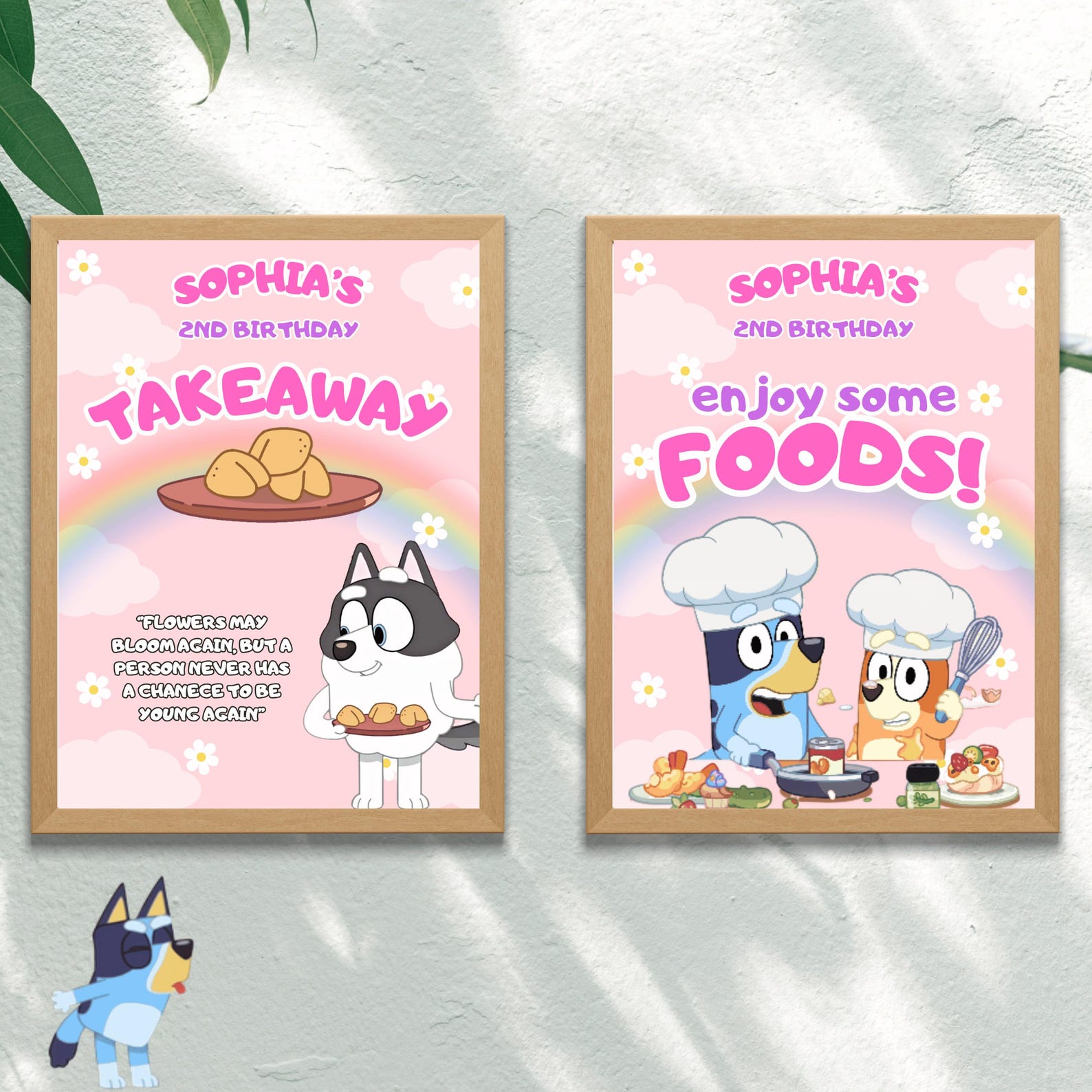 Editable Bluey Girl Party Signs Bundle,blue Dog Birthday Signs Bundle ...