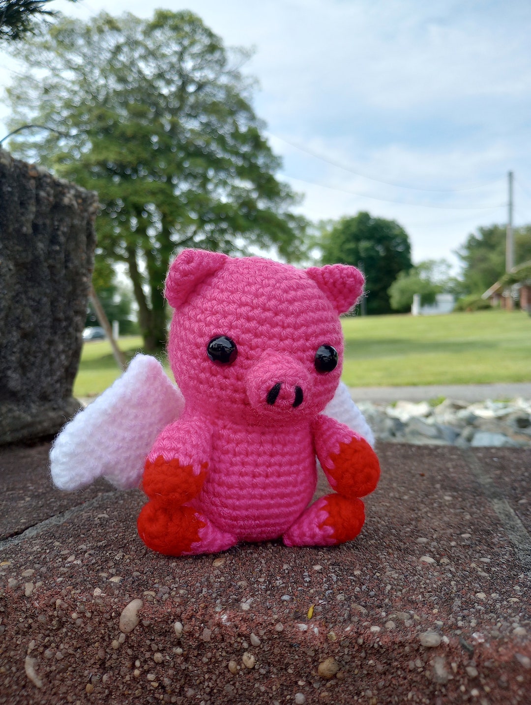 Basil the Flying Pig Handmade Amigurumi Stuffed Animal Toy or ...