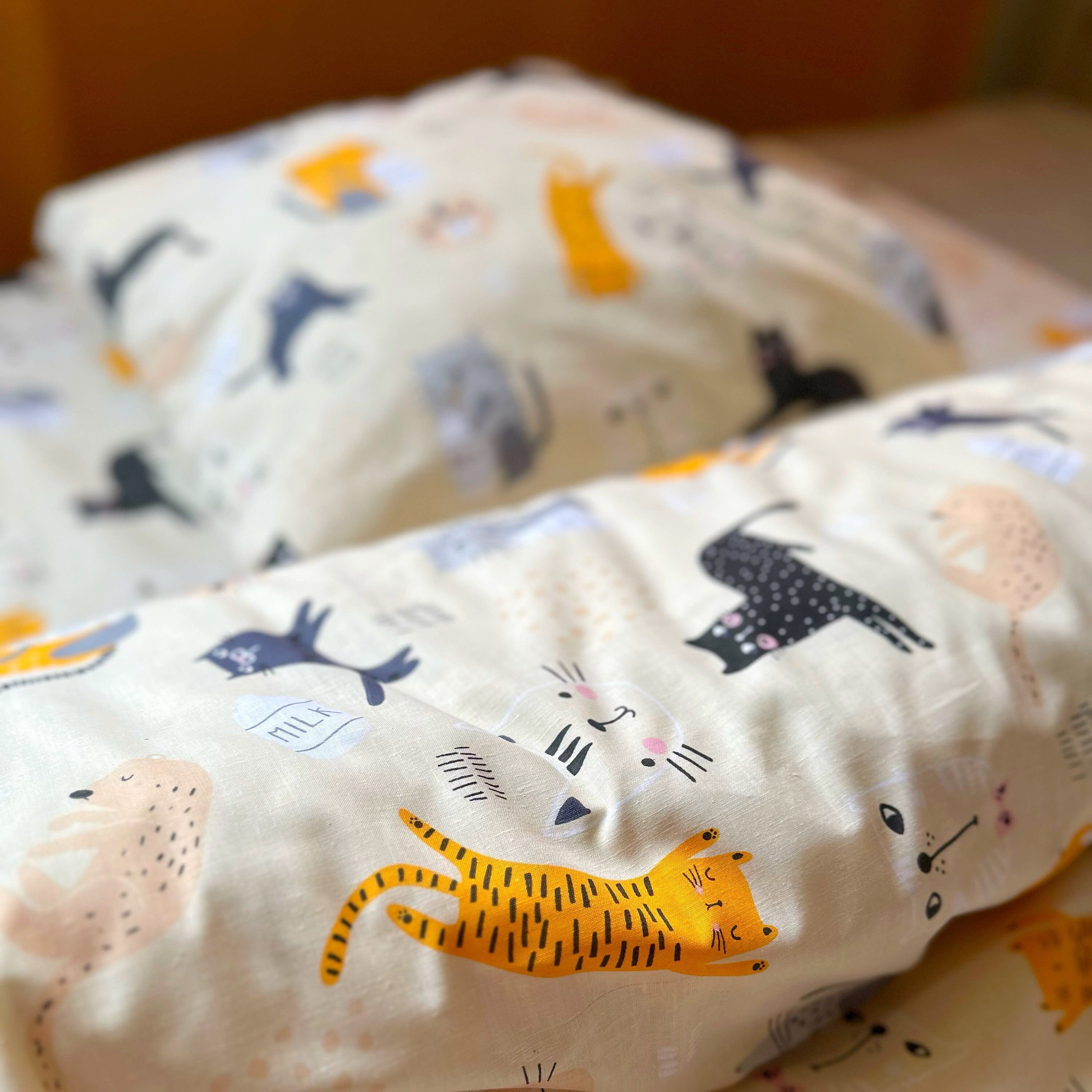 Cartoon Cat Print Bedding Set: Soft Cotton Duvet and Pillowcase - Etsy