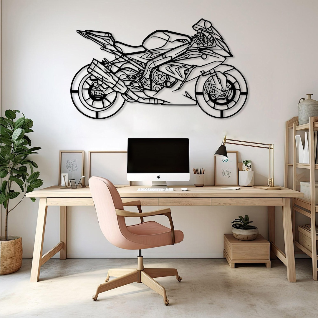 Superbike Motorcycle Metal Decor Art, Racing Motorcycle Garage Wall ...