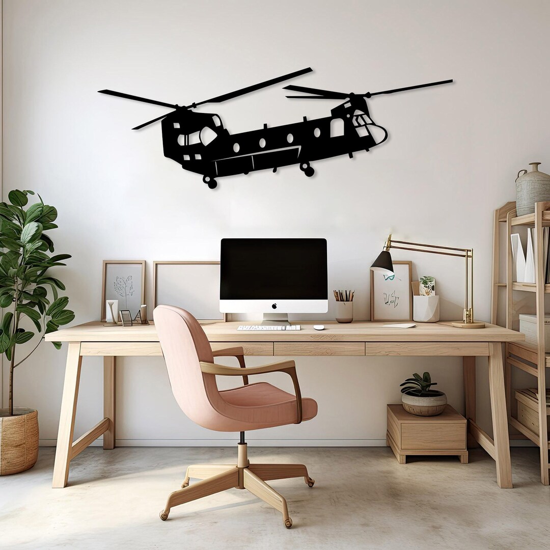 Extra Large Helicopter Decor Metal Wall Art, Military Helicopter Pilot ...
