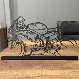 Sport Motorcycle Decor Stand Metal Art, Sporty Biker Gift, Motorcycle ...