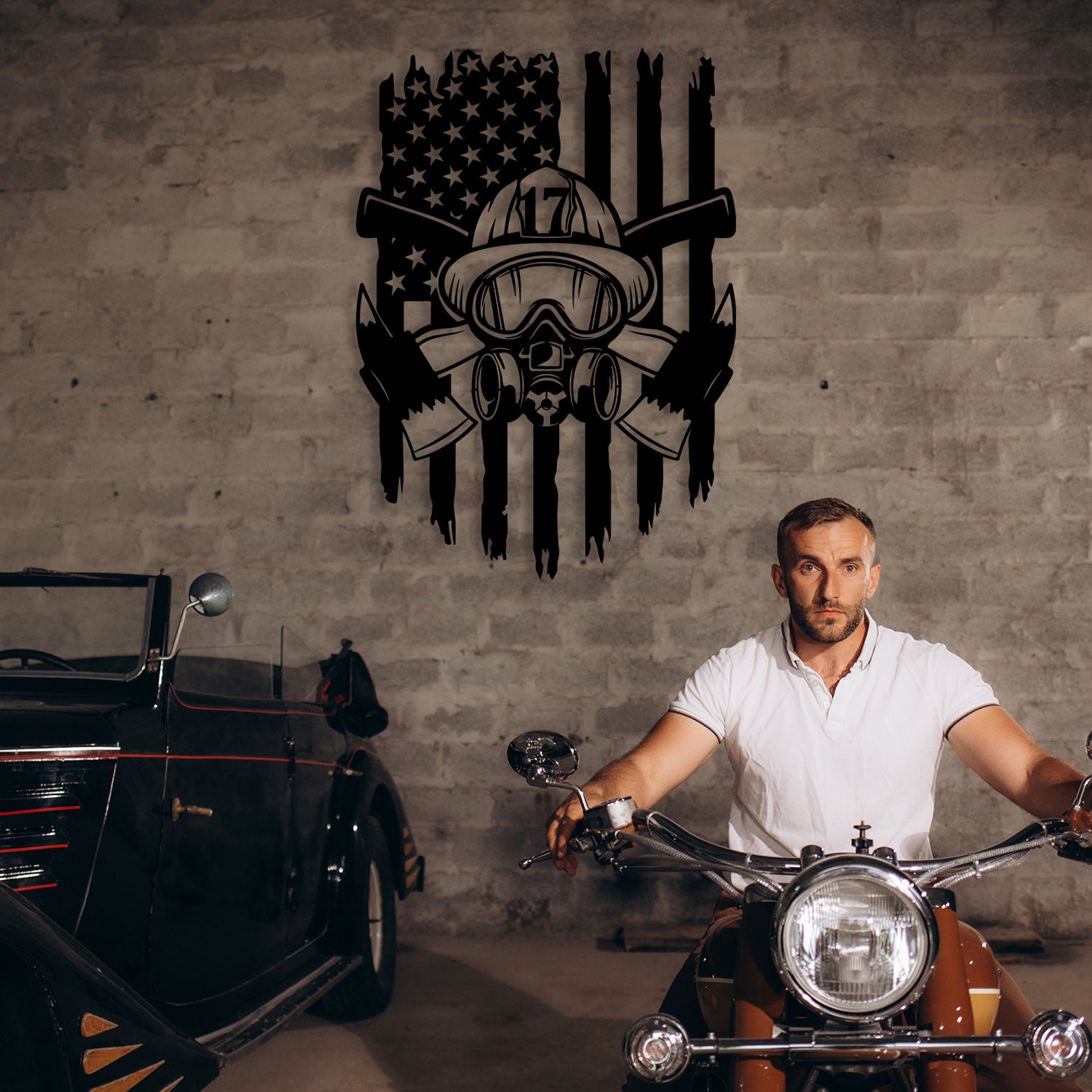 Fireman Metal Wall Art, Firefighter Metal Wall Decor, American ...