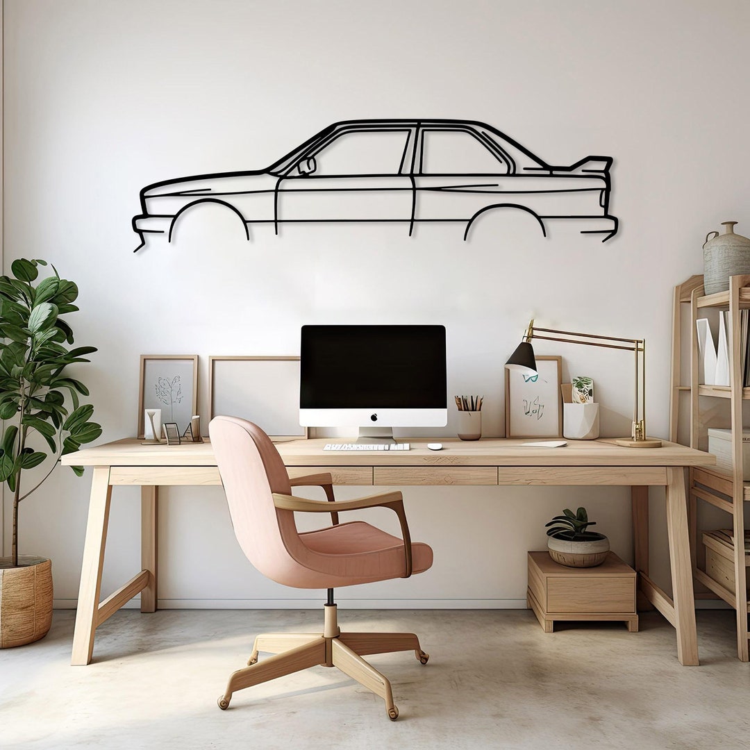 Classic Car Metal Wall Art, Metal Car Outline Decor, Minimalist Car ...
