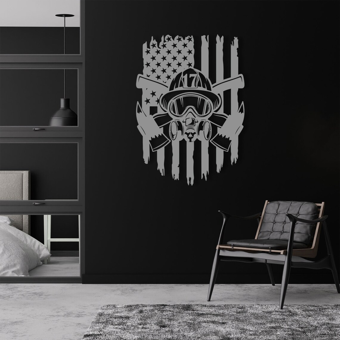 Fireman Metal Wall Art, Firefighter Metal Wall Decor, American ...