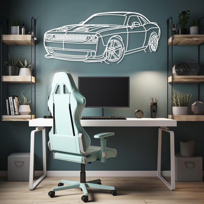 Muscle Car Decor Metal Wall Art, American Classic Car Decor, Car Race ...