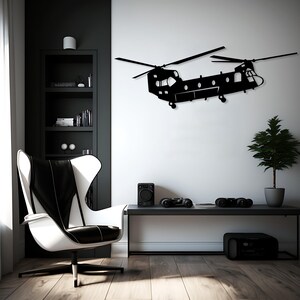 Extra Large Helicopter Decor Metal Wall Art, Military Helicopter Pilot ...