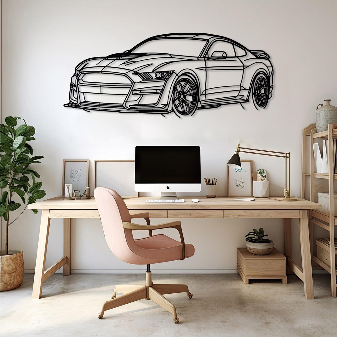 Muscle Car Angle View Metal Car Decor, American Muscle Car Wall Decor ...