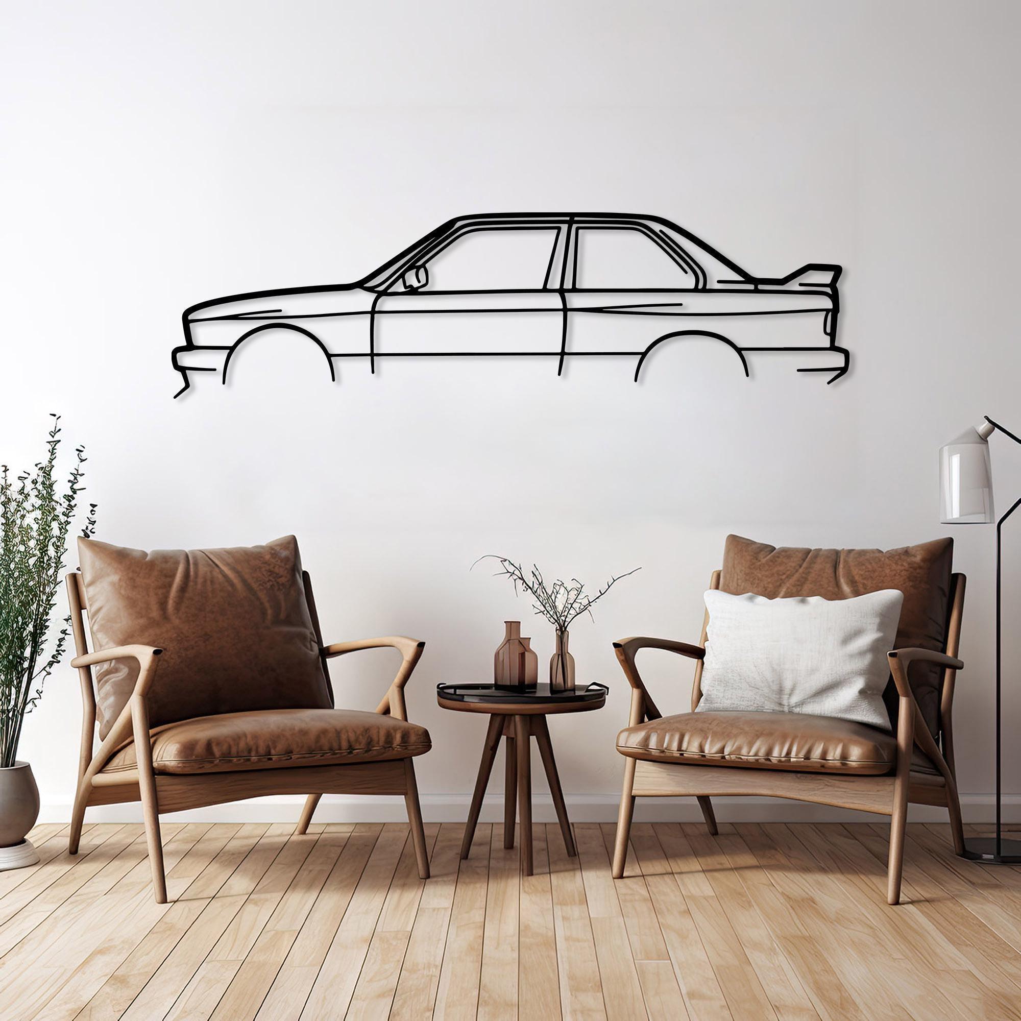 Classic Car Metal Wall Art, Metal Car Outline Decor, Minimalist Car ...
