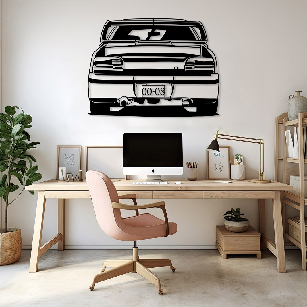 Custom Car Line Metal Art, Custom Car Back View Decor, Large Car Garage ...