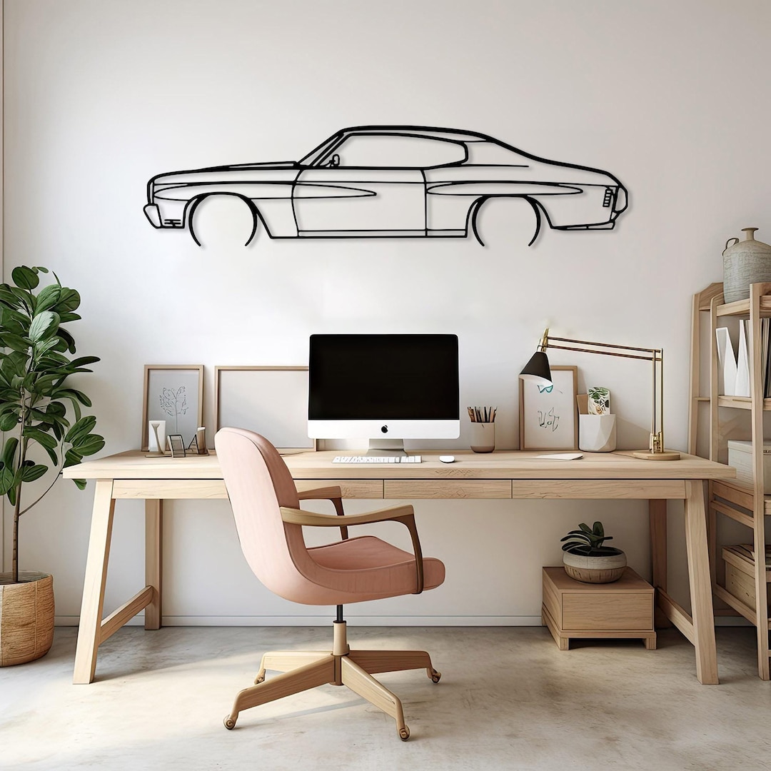 Classic Muscle Car Wall Art, Minimalist Iconic Car Garage Decor, Man ...