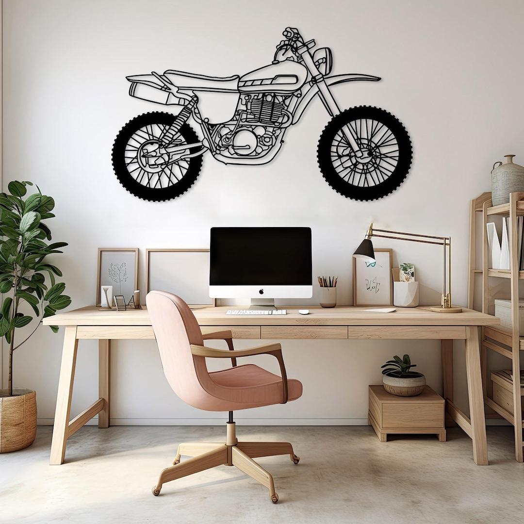 Enduro Motorcycle Metal Decor,adventure Motorcycle Metal Line Art,cross ...