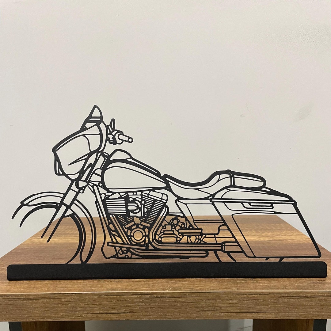 Cruiser Motorcycle Stand Metal Table Decor, Unique Art Gift for Bikers ...
