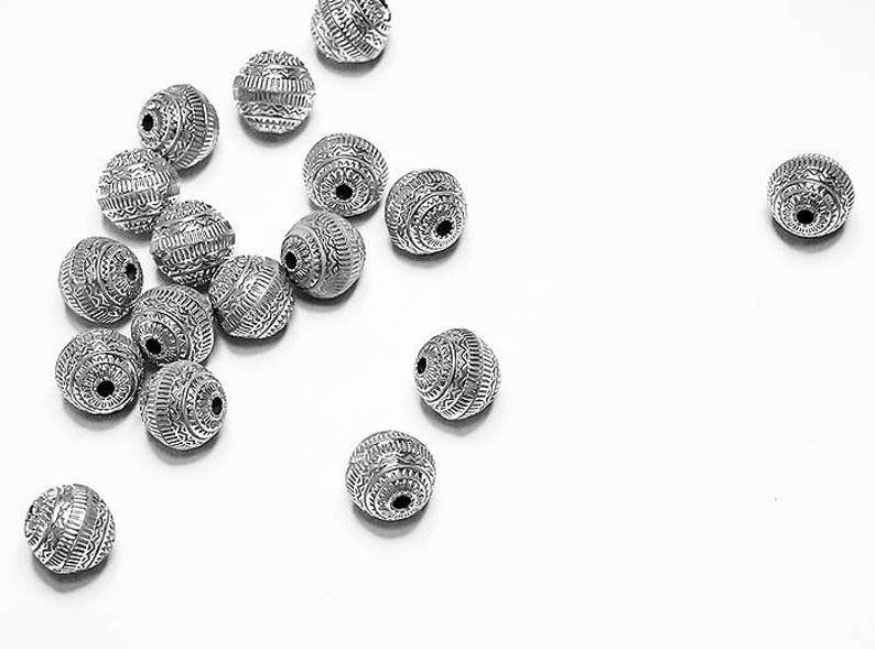 Silver & Grey Spacer Beads Lightweight Beads Leadfree Beads - Etsy
