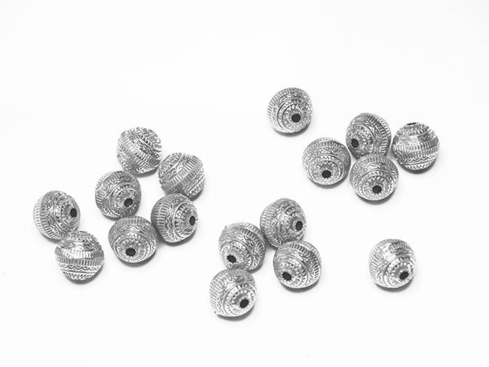 Silver & Grey Spacer Beads Lightweight Beads Leadfree Beads - Etsy