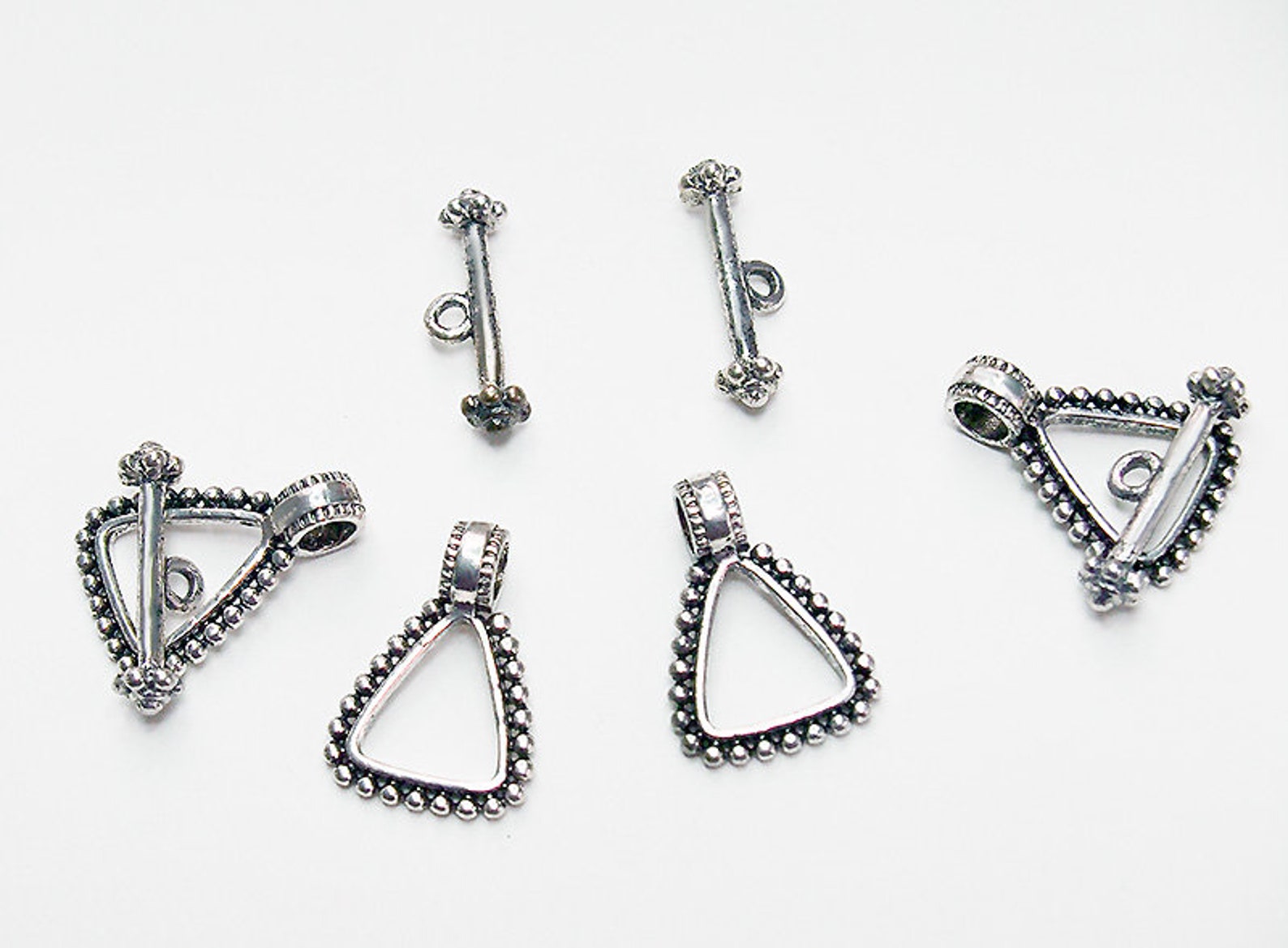 Antiqued Silver Triangle Toggle Clasp Jewelry Supplies - Etsy