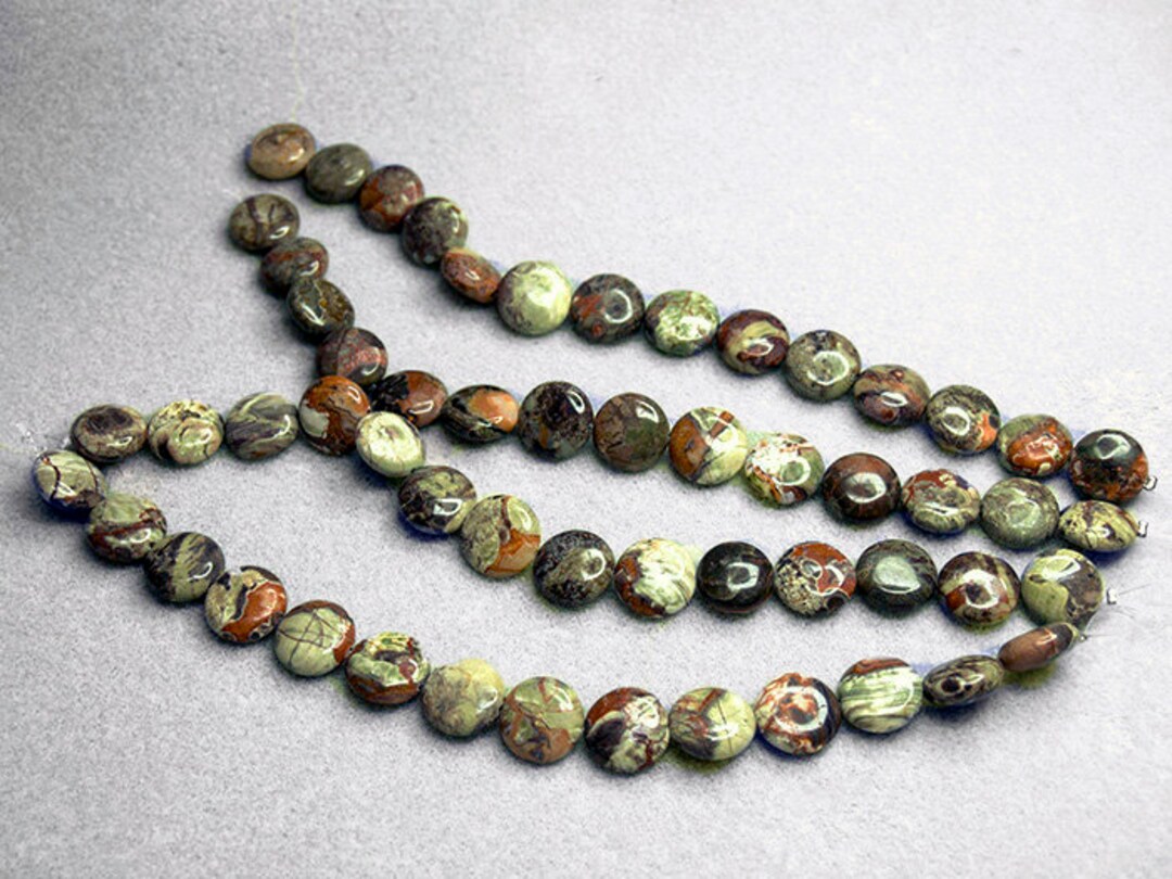 Peacock Vista Jasper Coins Gemstone Beads Jasper Beads - Etsy