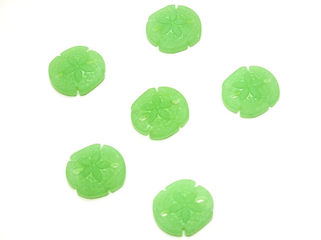 Opaque Spring Green Sand Dollars- Recycled Glass Beads- Sand Dollar ...