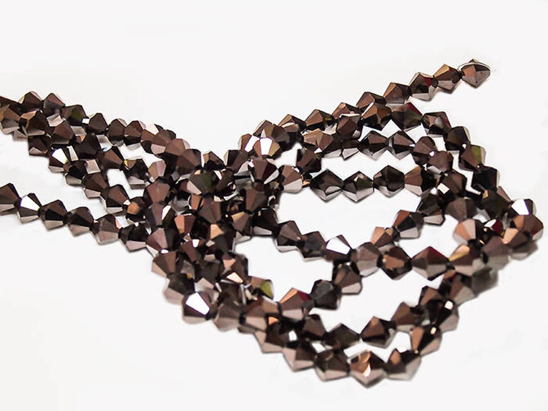 Bronze Bicone Crystals- Crystal Beads- Bronze Beads- Glass Beads ...