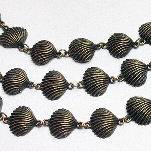 Antiqued Bronze Shell Chain- Clam Shell Pendants- Clam Shell Chain ...