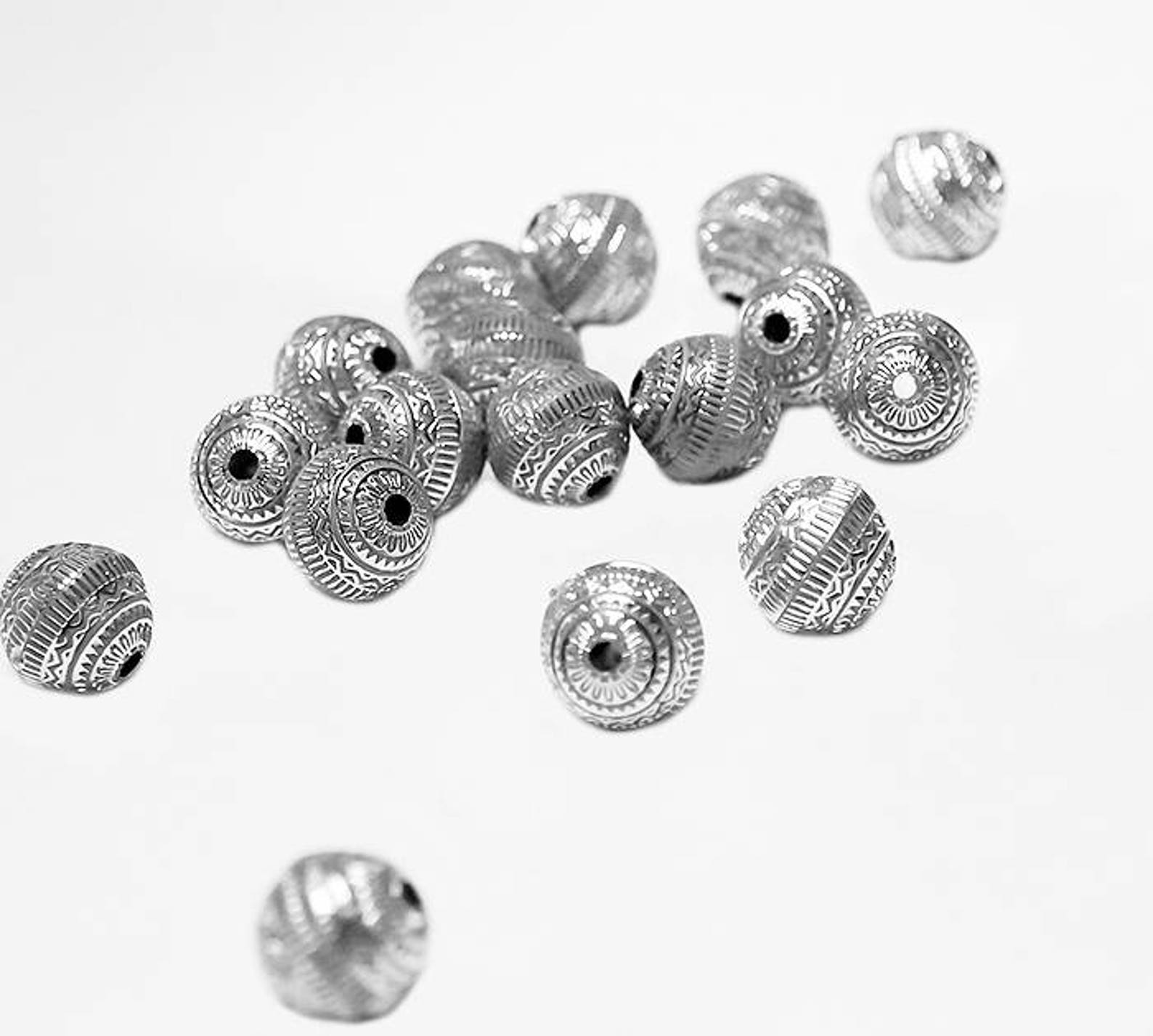 Silver & Grey Spacer Beads Lightweight Beads Leadfree Beads - Etsy