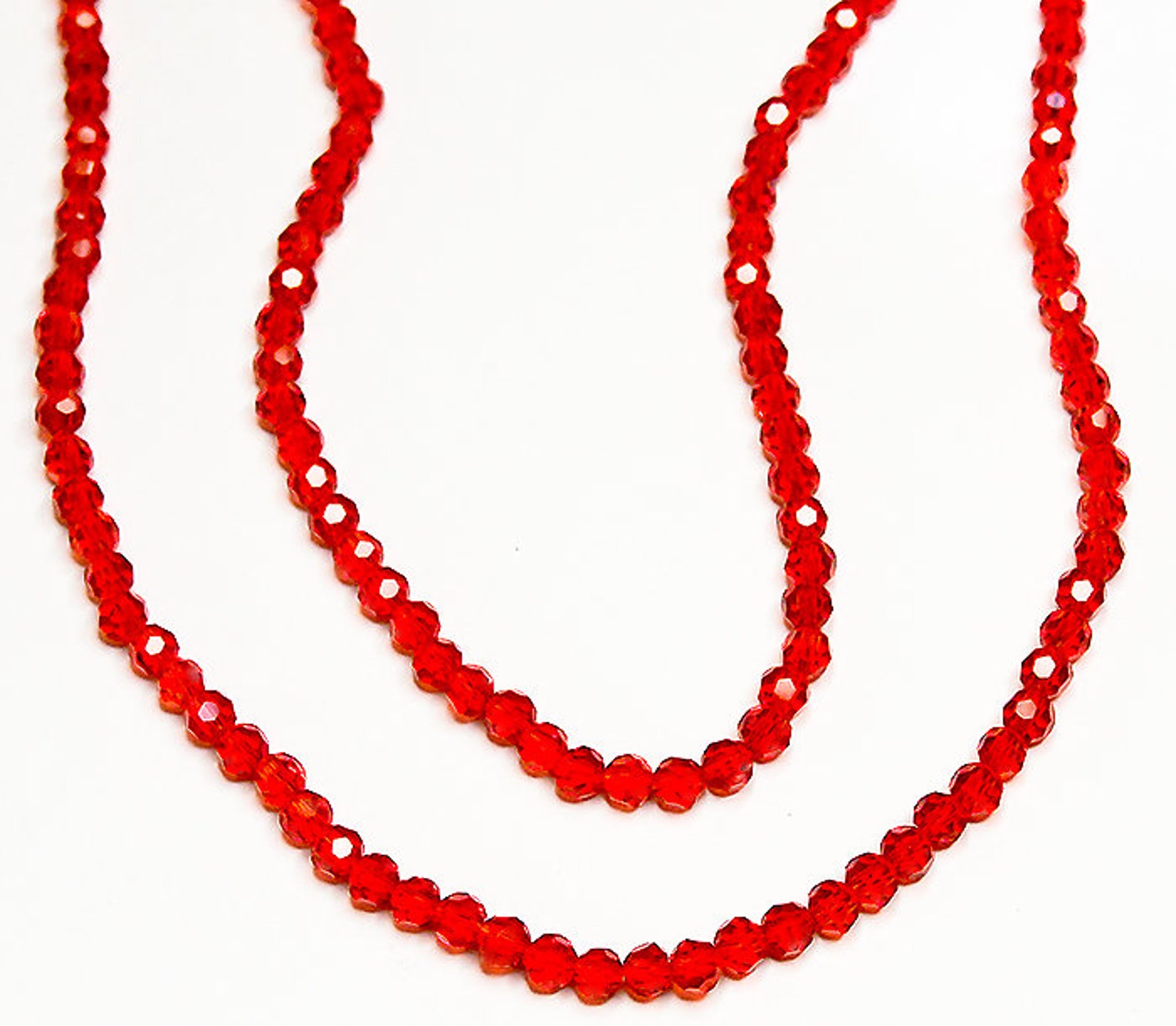 Fiery Red Round Crystals Bright Red Crystals Glass Beads - Etsy
