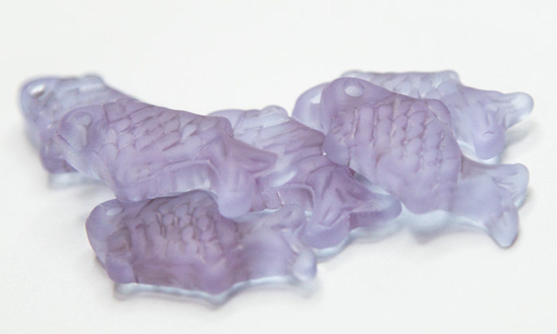 Periwinkle Fish Sea Glass Pendants Recycled Sea Glass Beads | Etsy