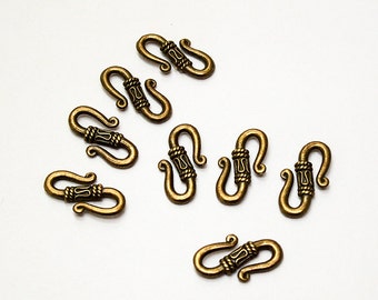 Double Hook Clasp Choose From Sterling Silver Oxidized - Etsy